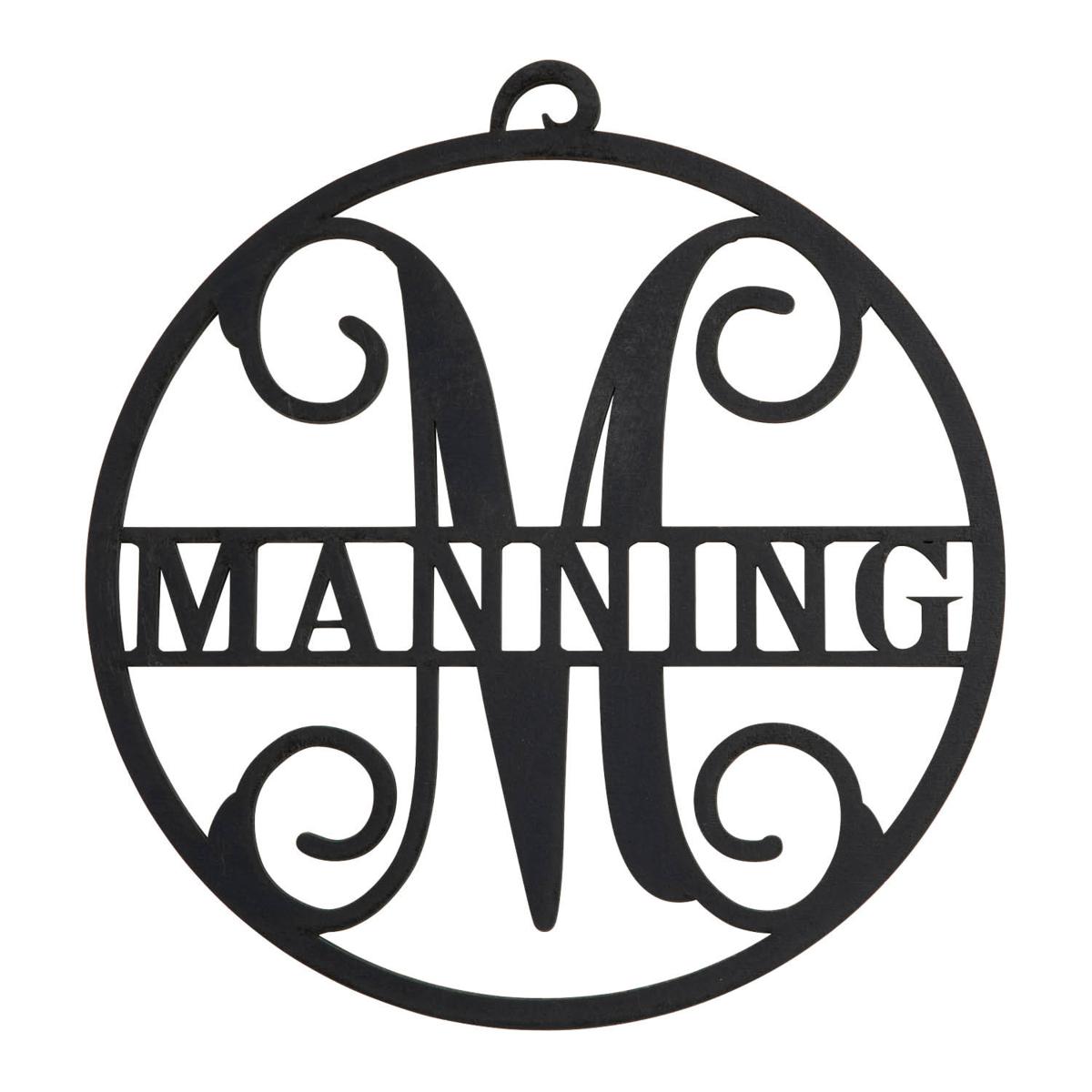 Circle Frame Black Wood Initial | HSN