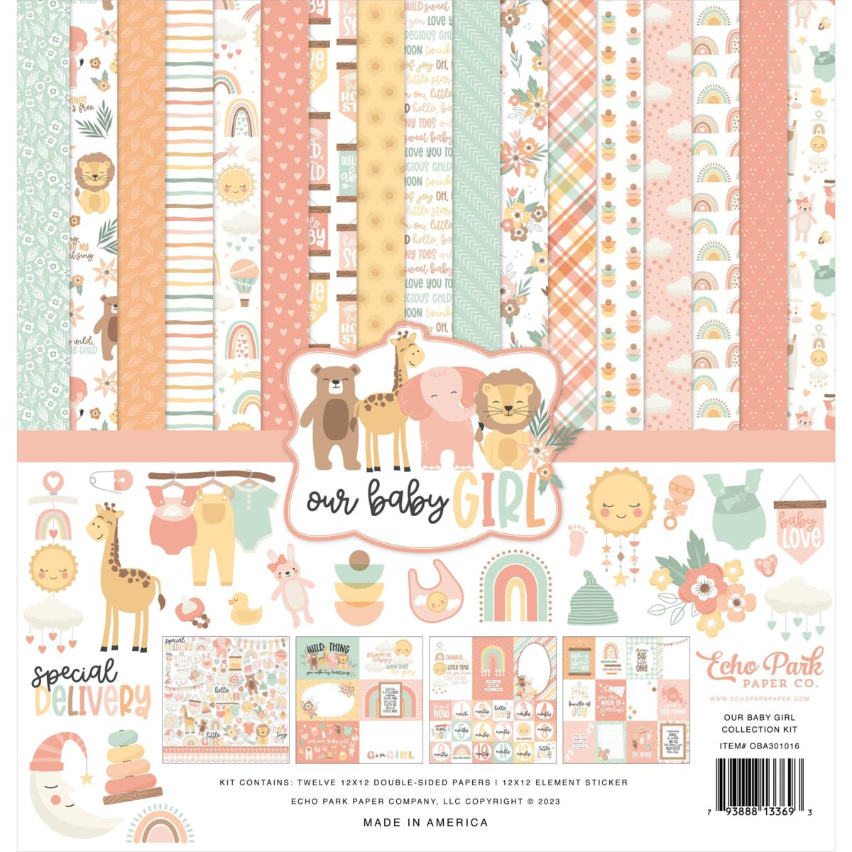 Echo Park Collection Kit 12"x12" - Our Baby Girl | HSN