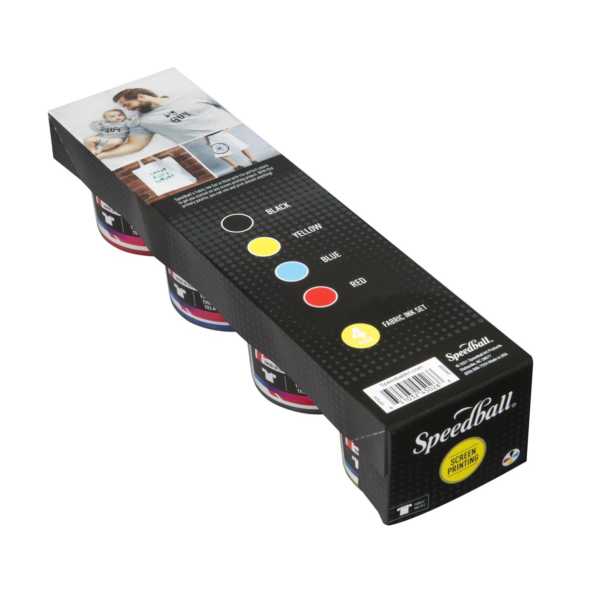 Speedball Fabric Screen Printing Ink Set, 4 oz. Bottles, Basic Colors ...