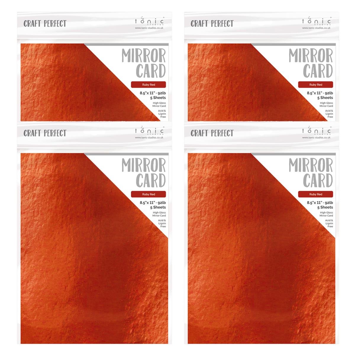 Craft Perfect Mirror Card - 4pk - Gloss Ruby Red | HSN