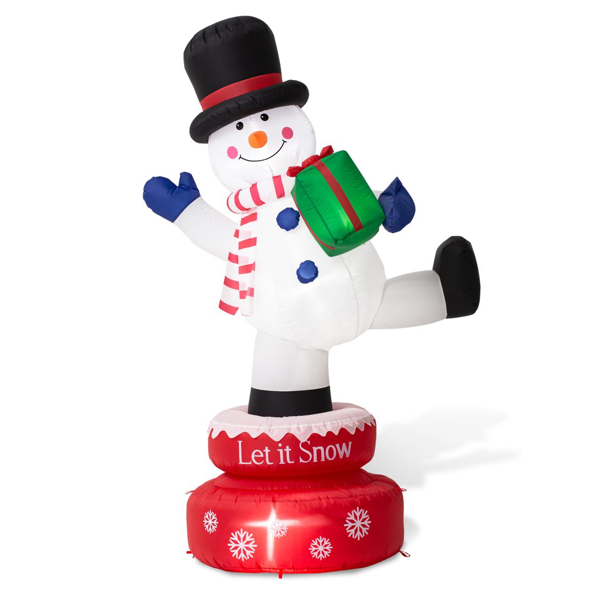 Glitzhome 6' Lighted Inflatable Rotating Snowman - 22187810 | HSN