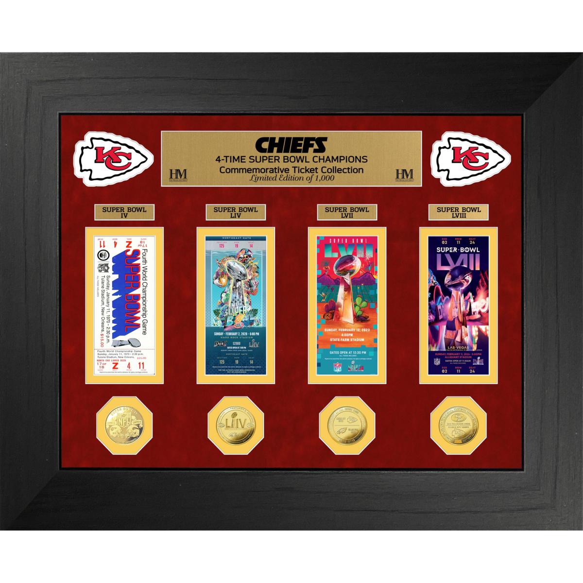 Officially Licensed NFL Chiefs Super Bowl Ticket, Gold Coin Collection ...