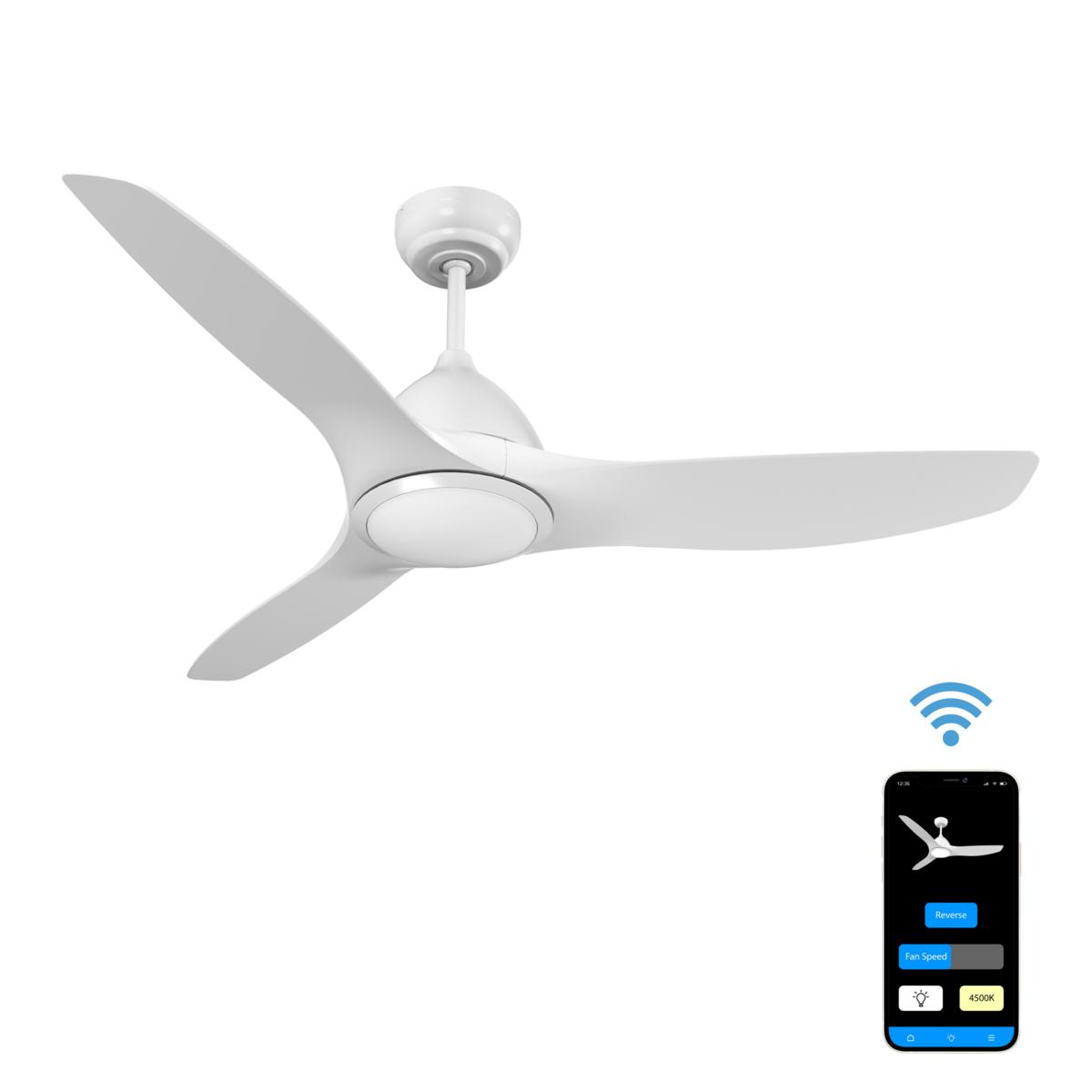 ONE 52" WiFi Smart Ceiling Fan with Temp Adjustable LED - White ...