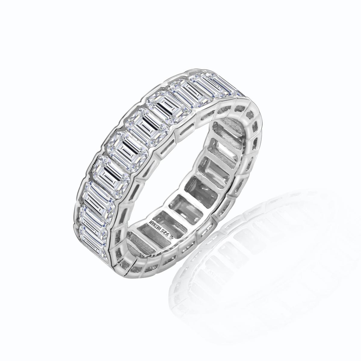 Radiance by Absolute™ Simulated Diamond Emerald Cut Eternity Ring - 23282439 | HSN