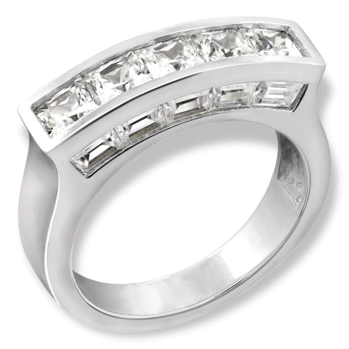 Radiance by Absolute™ 5.05ctw Square and Baguette Channel Band Ring ...