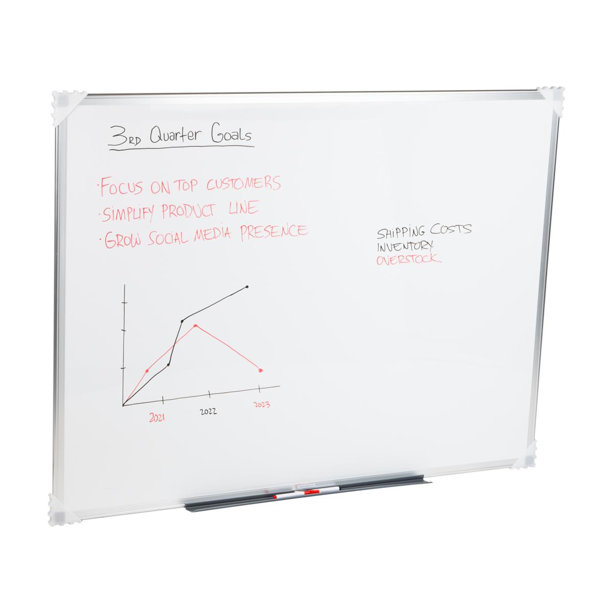 Mind Reader Wall Mount Dry Erase Magnetic Board with Marker Shelf | HSN