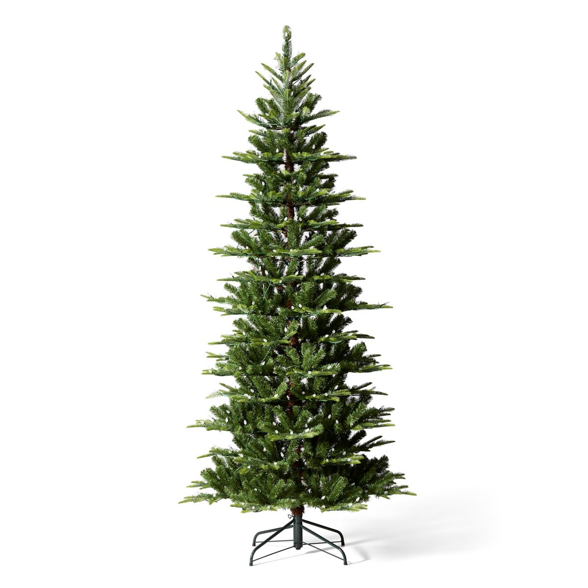Pre-Lit 7.5' Green Slim Fir Artificial Christmas Tree | HSN