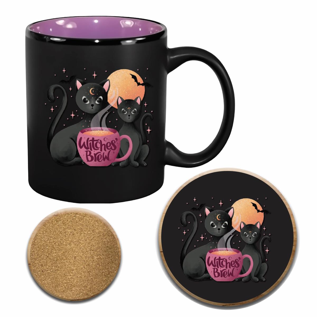 Courtside Market Witches Brew 11 oz. Artisan Ceramic Mug & Coaster Set ...