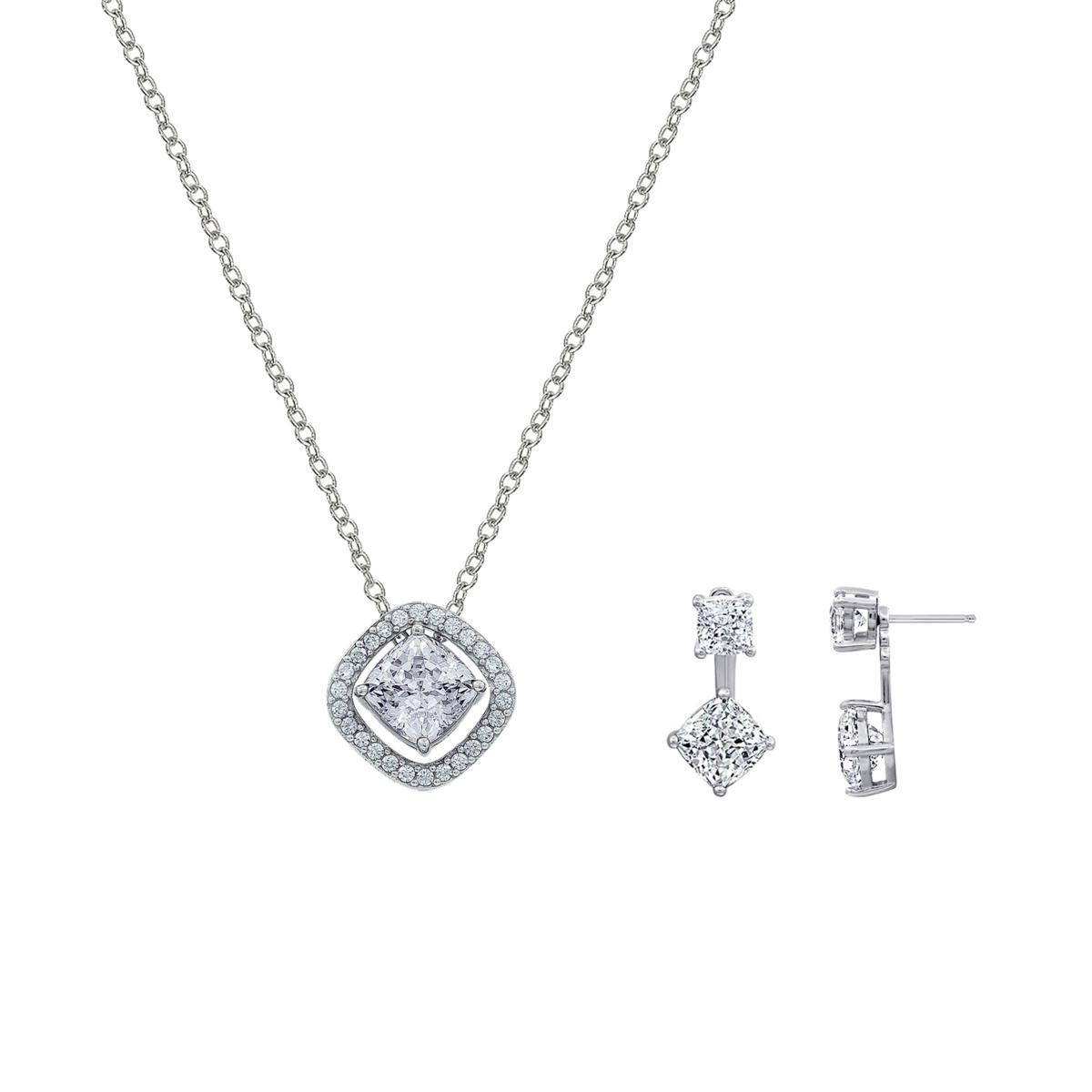 Radiance by Absolute™ Floating Halo Necklace and Earrings with Jackets ...