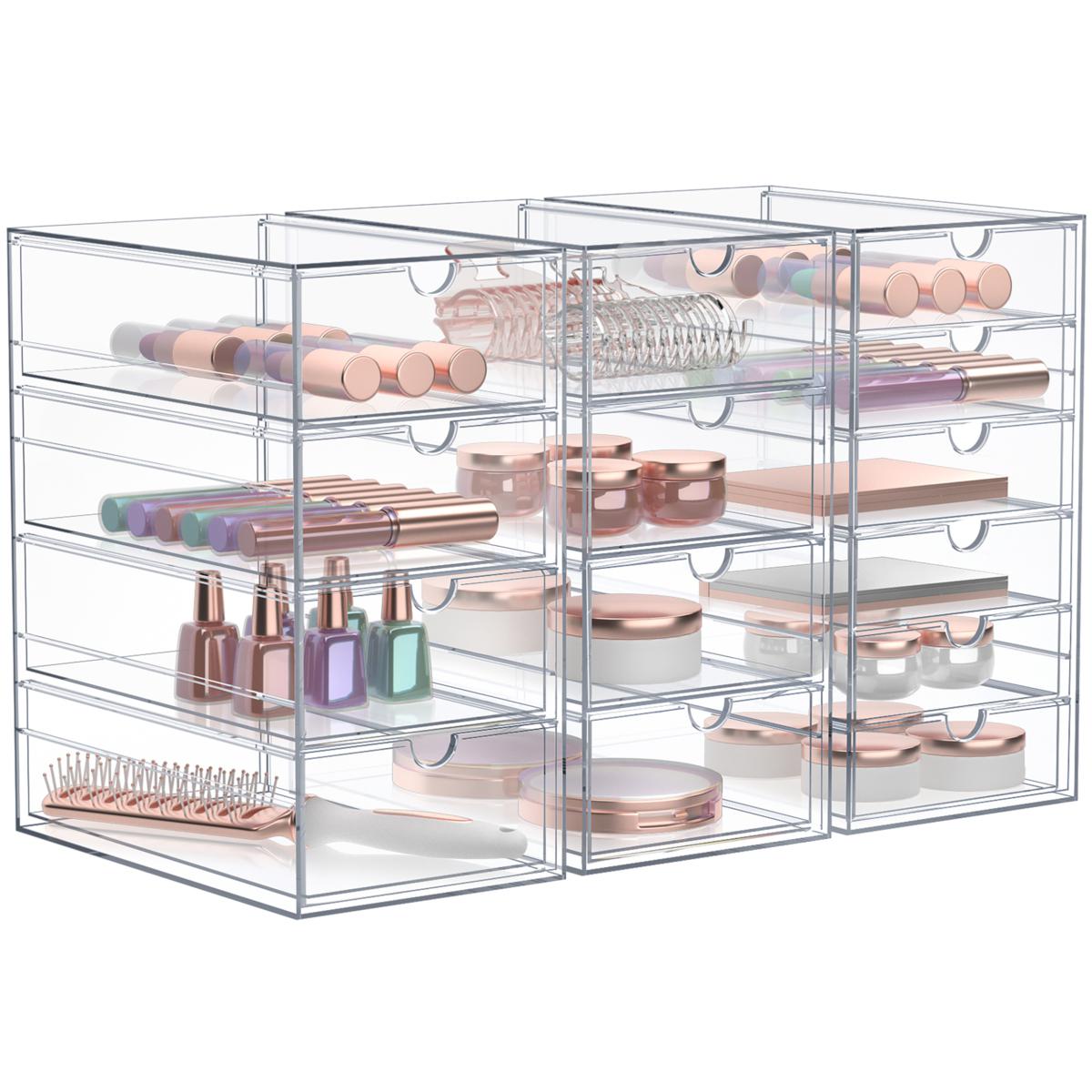 Sorbus 3-pk Makeup Organizer With 14 Drawers | HSN