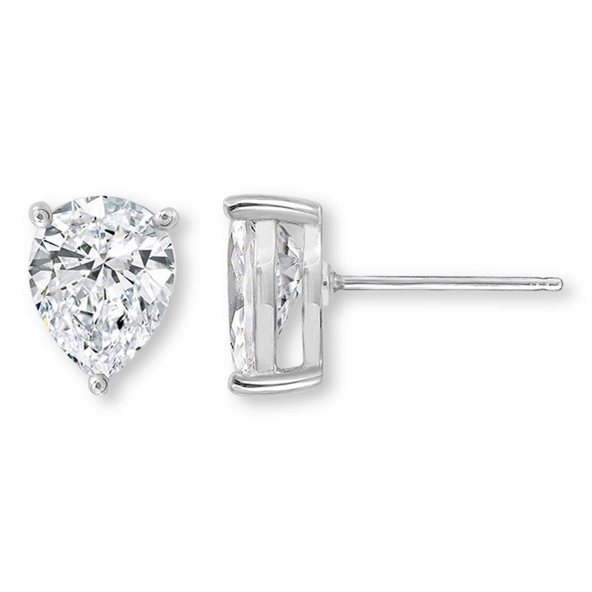 Radiance by Absolute™ Pear Cut Solitaire Stud Earrings | HSN