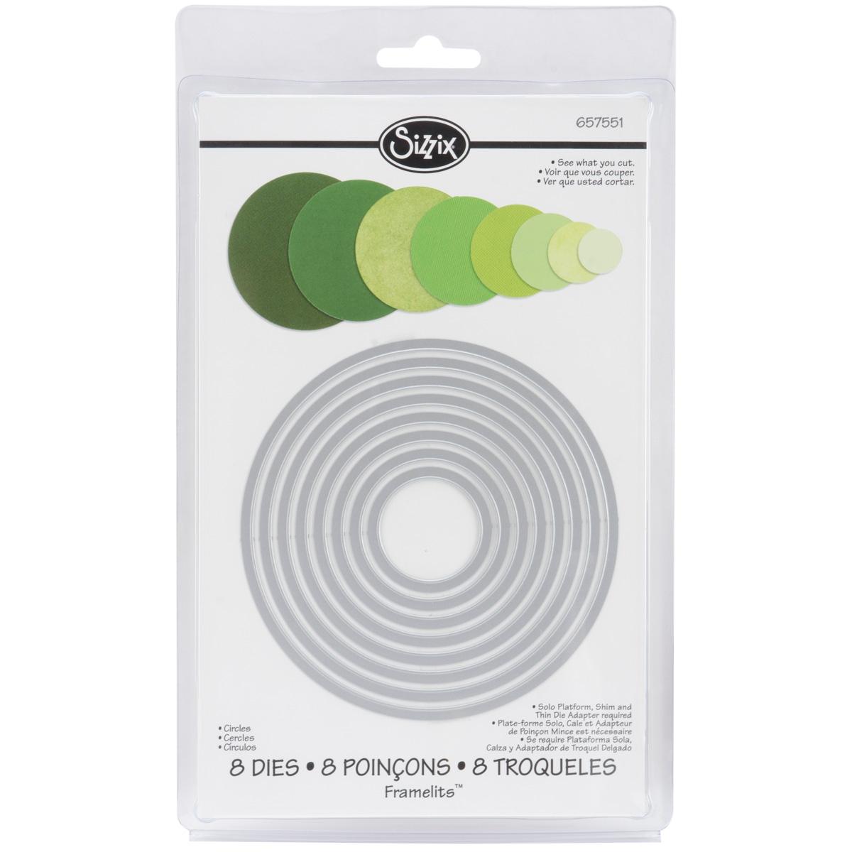 Sizzix Framelits Dies 8/Pkg - Circles - 6613193 | HSN