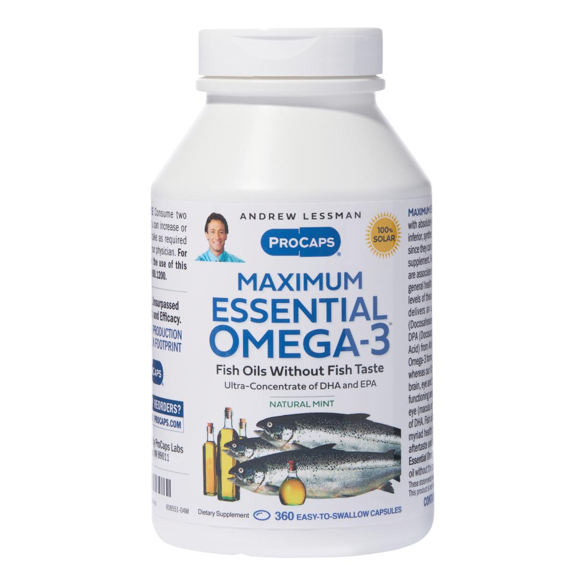 Andrew Lessman Maximum Essential Omega-3 Mint - 360 Capsules | HSN