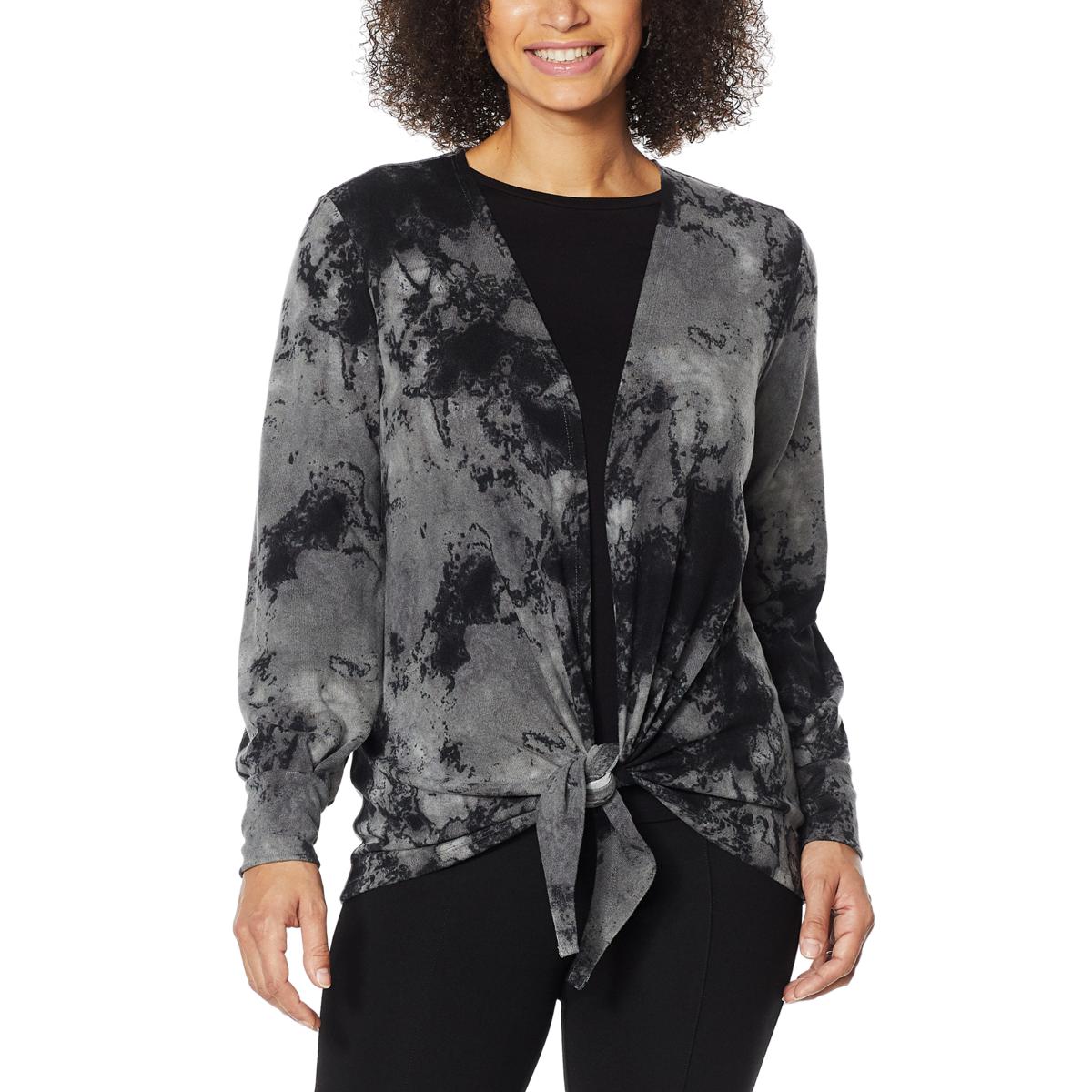 (HSN) Colleen Lopez Tie-Front Sweater Knit Topper – TVShoppingQueens