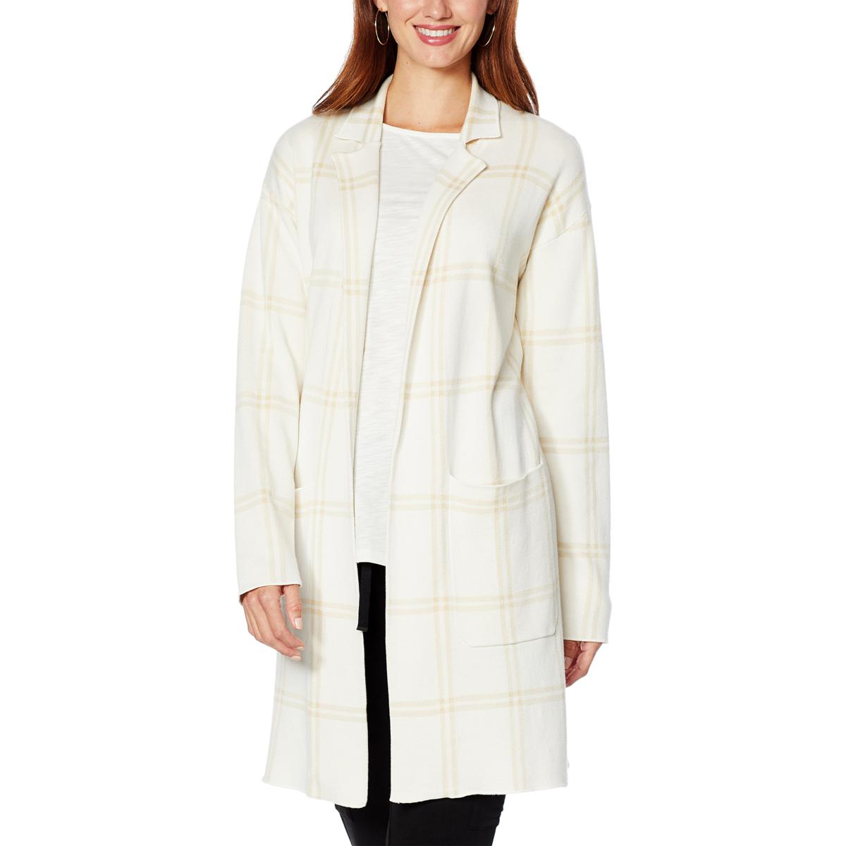 (HSN) G by Giuliana Jacquard Sweater Knit Duster Cardigan ...