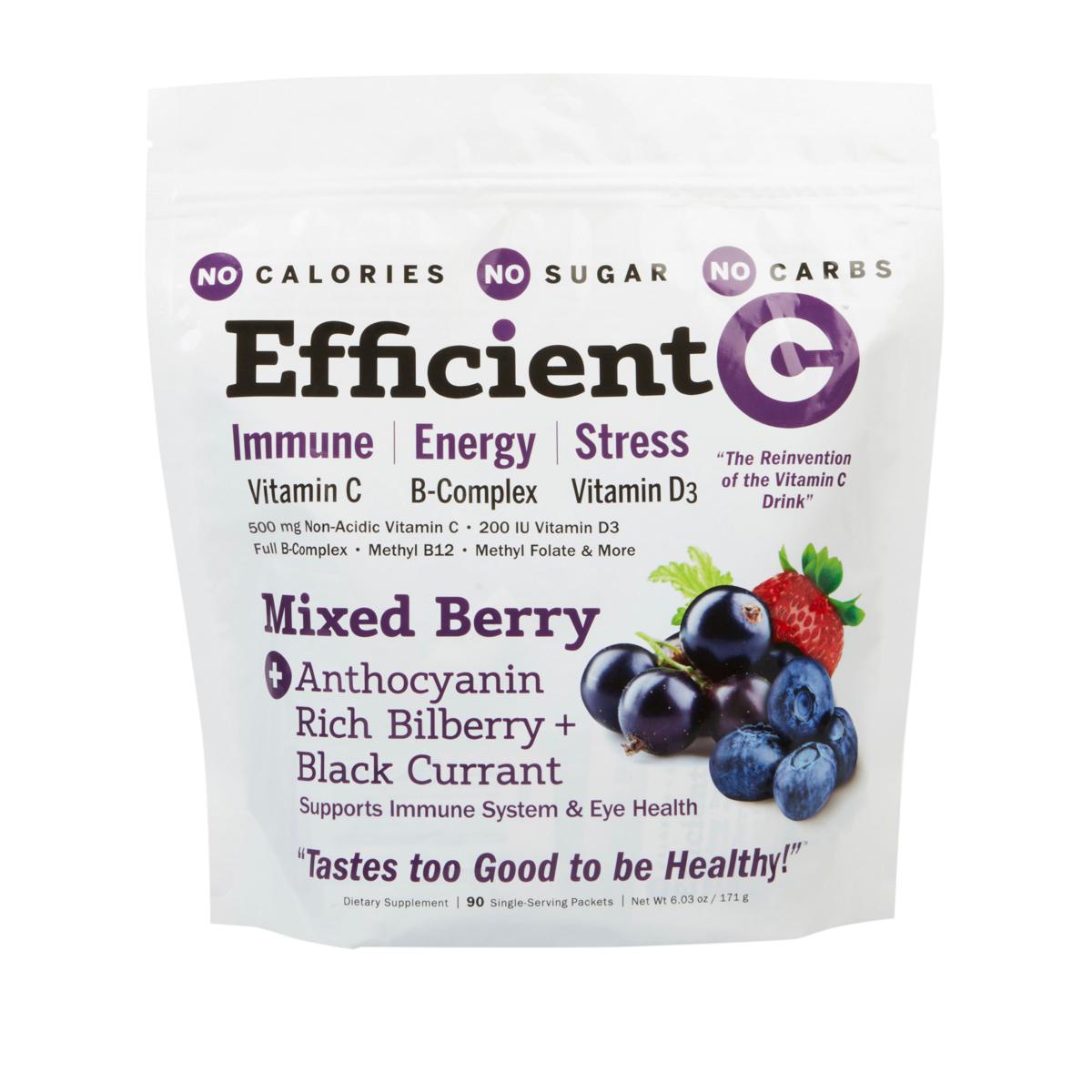 Andrew Lessman Efficient-C Mixed Berry - 90 Packets | HSN