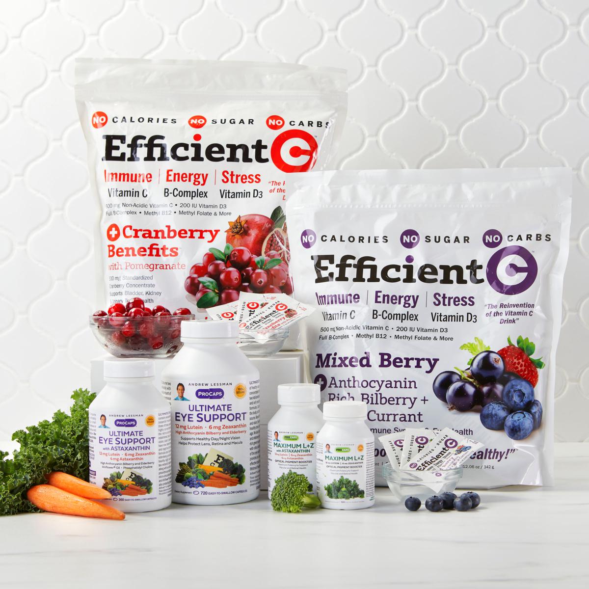 Andrew Lessman Efficient-C Mixed Berry - 180 Packets | HSN