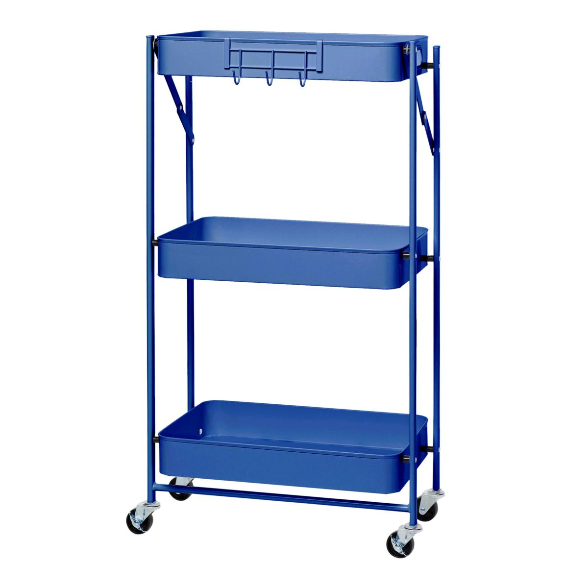 Origami 3-Tier Foldable Rolling Cart with Large Shelves | HSN