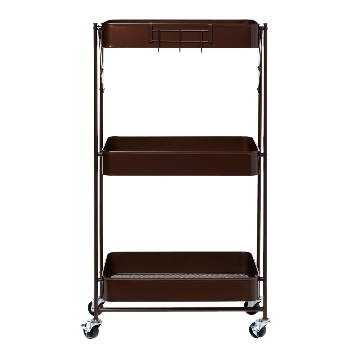 Origami 3-Tier Foldable Rolling Cart with Large Shelves - 20340296 | HSN