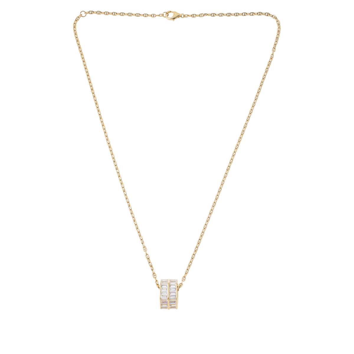 Radiance by Absolute™ Hexagon-Design Baguette Pendant with Chain | HSN