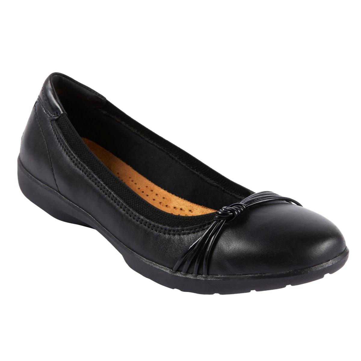 Clarks Collection Meadow Rae Leather Ballerina Flat - 20841326 | HSN