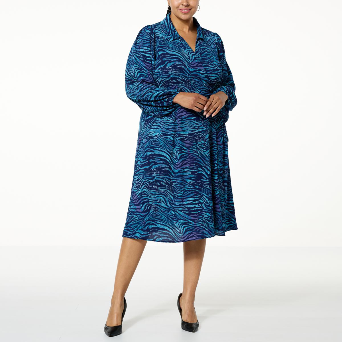 G by Giuliana Black Label Woven Crepe Wrap Dress | HSN