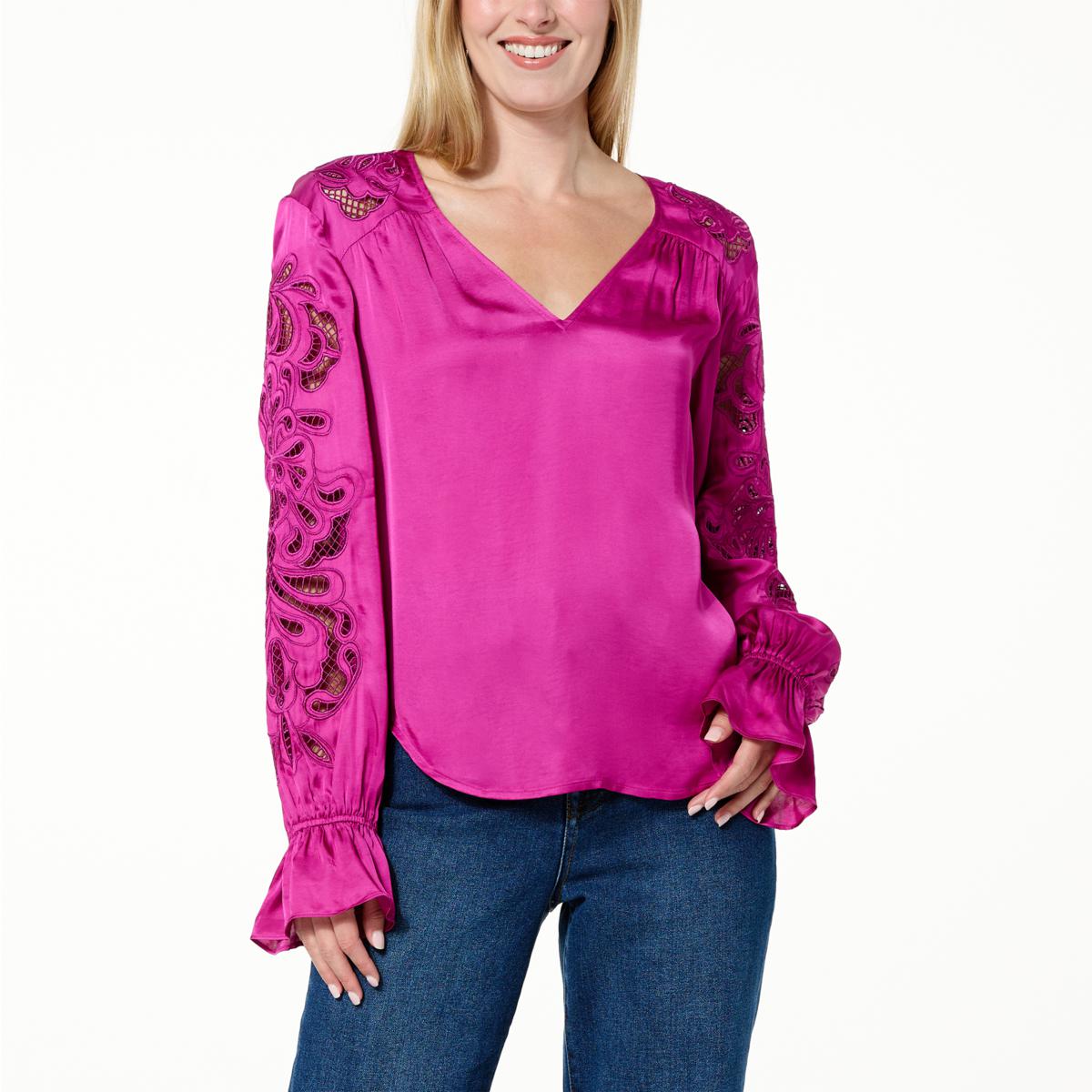 La Joie Schiffly Embroidered Blouse - 20912261 | HSN