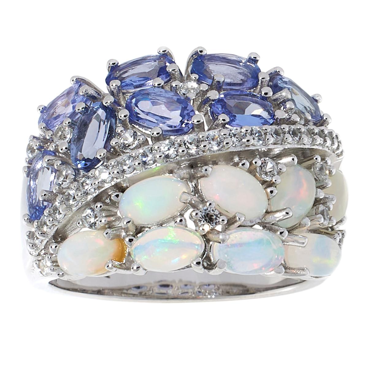 Colleen Lopez Opal and Gemstone Wide Band Ring | HSN