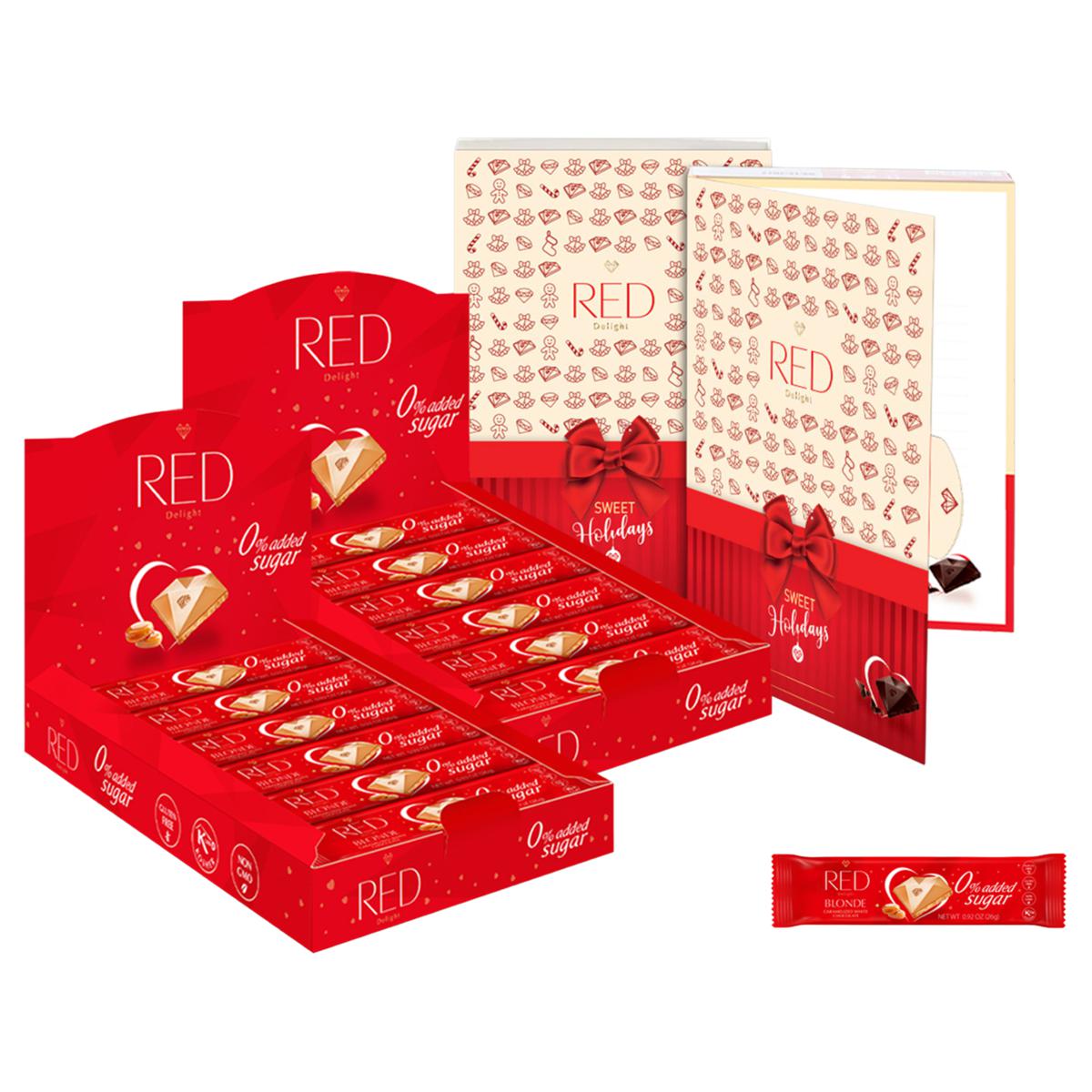 RED Grab & Go 24-pack Blonde Chocolate Bars w/Gift Box | HSN