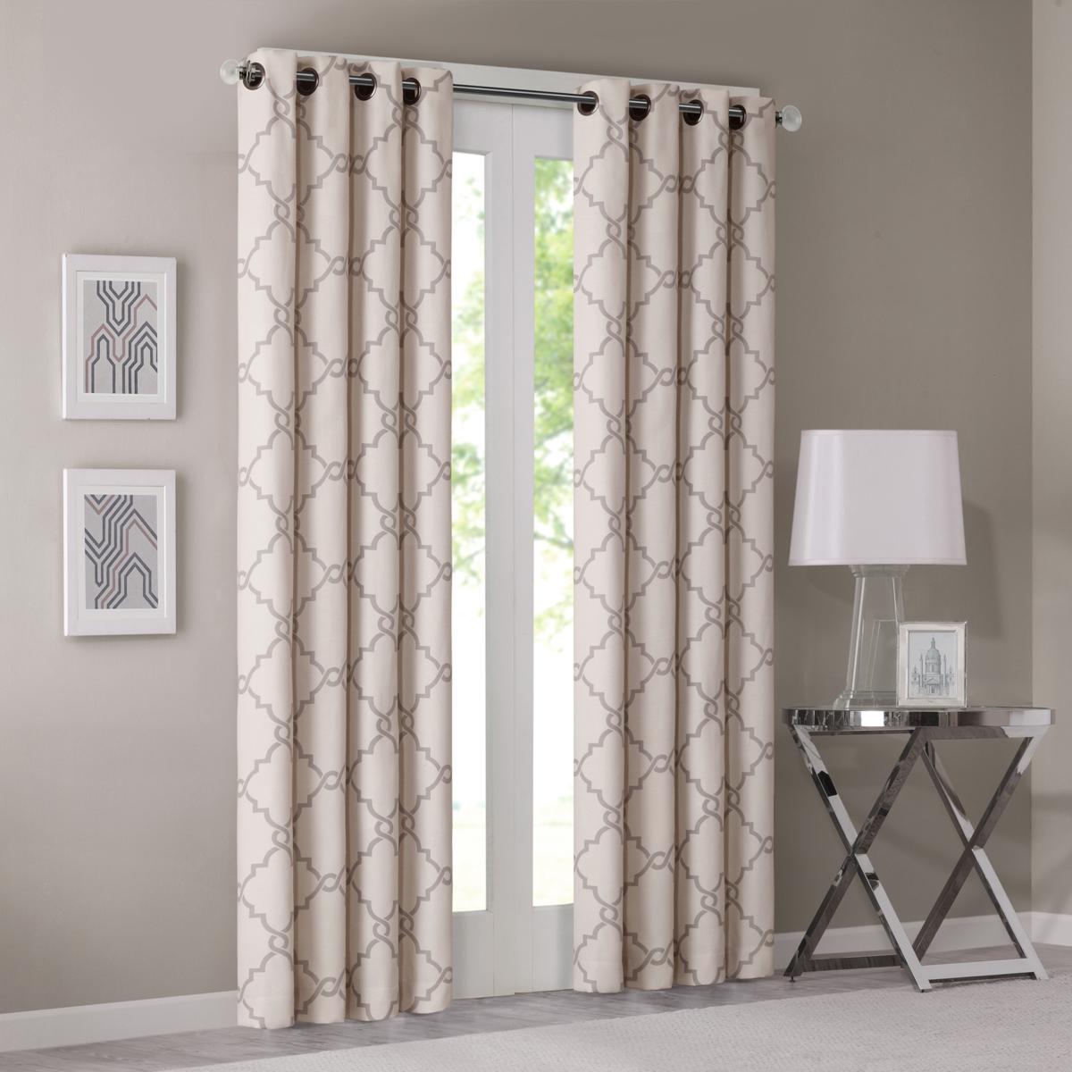 Madison Park Fretwork Print Beige Window Curtain - 10075931 | HSN