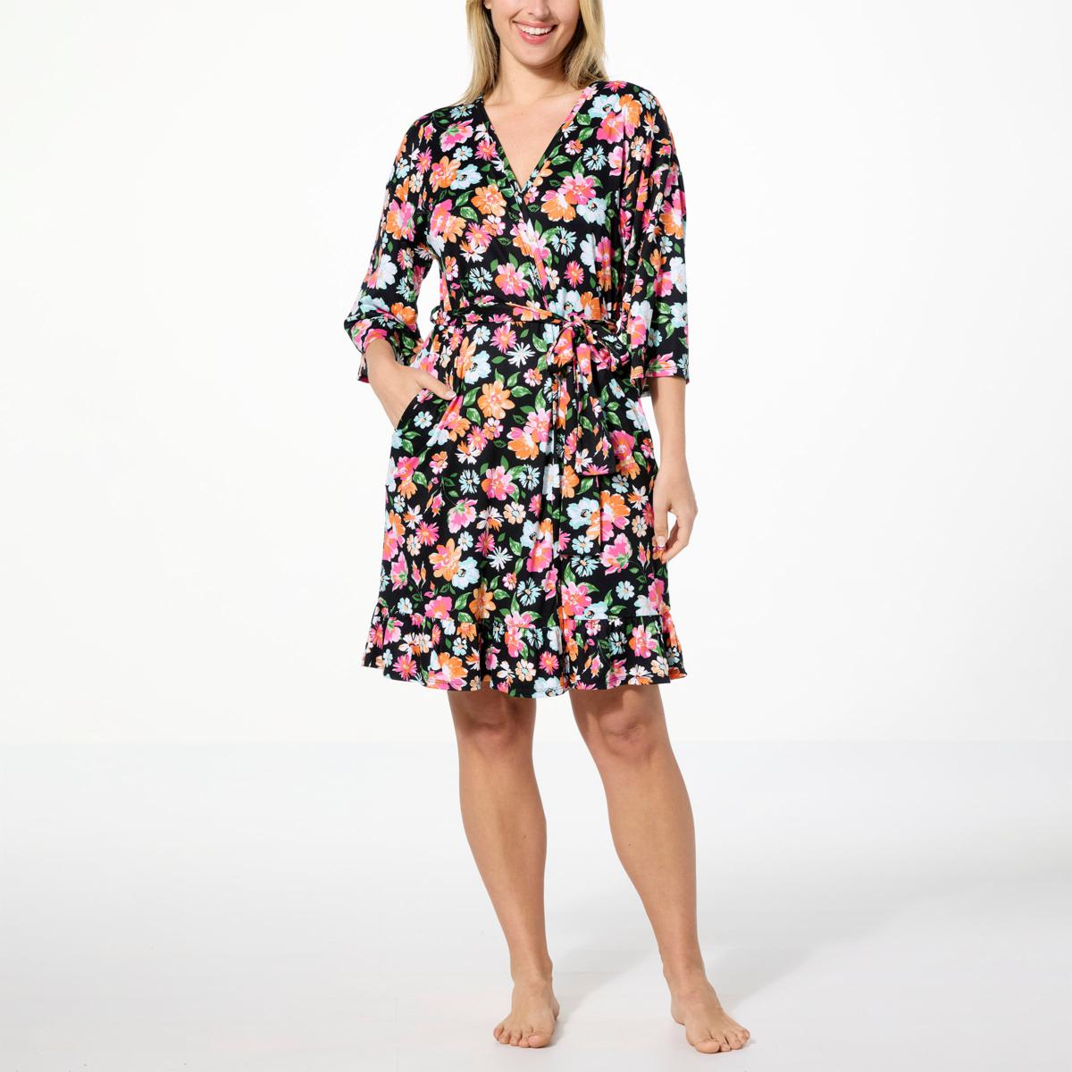 Comfort Code Soft & Light Wrap Robe with Ruffle Hem | HSN