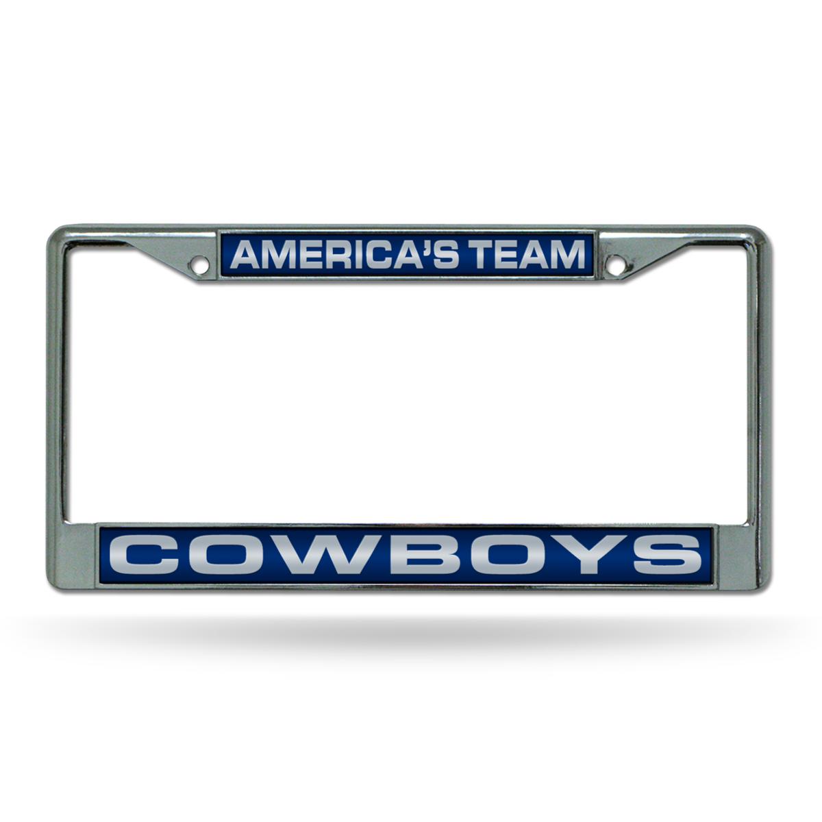 Officially Licensed NFL "America's Team" Laser-Cut Chrome License Plate ...