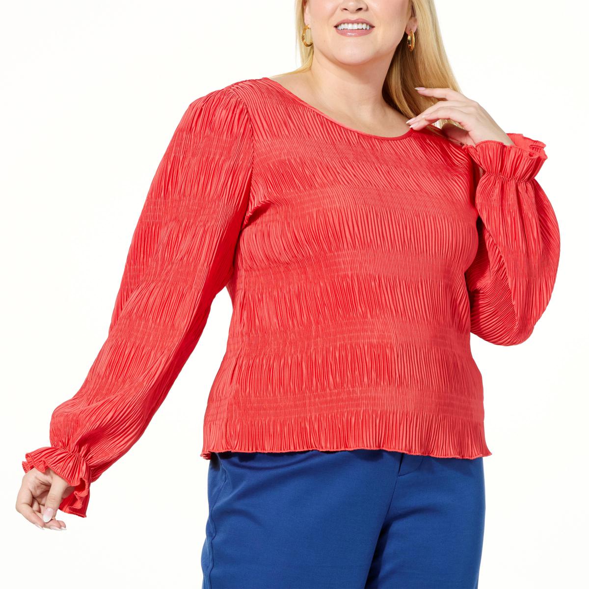 G by Giuliana Black Label Puff-Sleeve Pleated Top | HSN