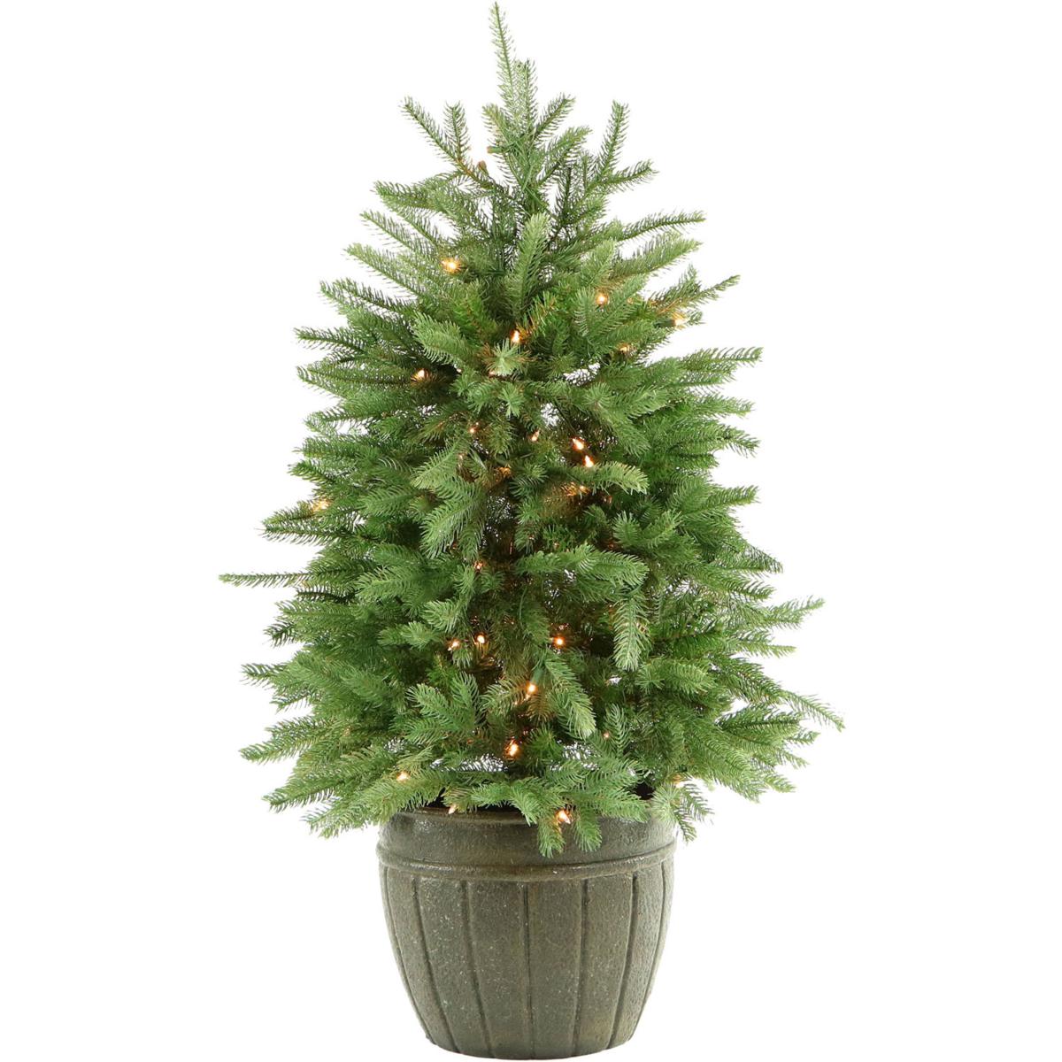 4-Ft. Potted Pine Tree with Clear Lights | HSN