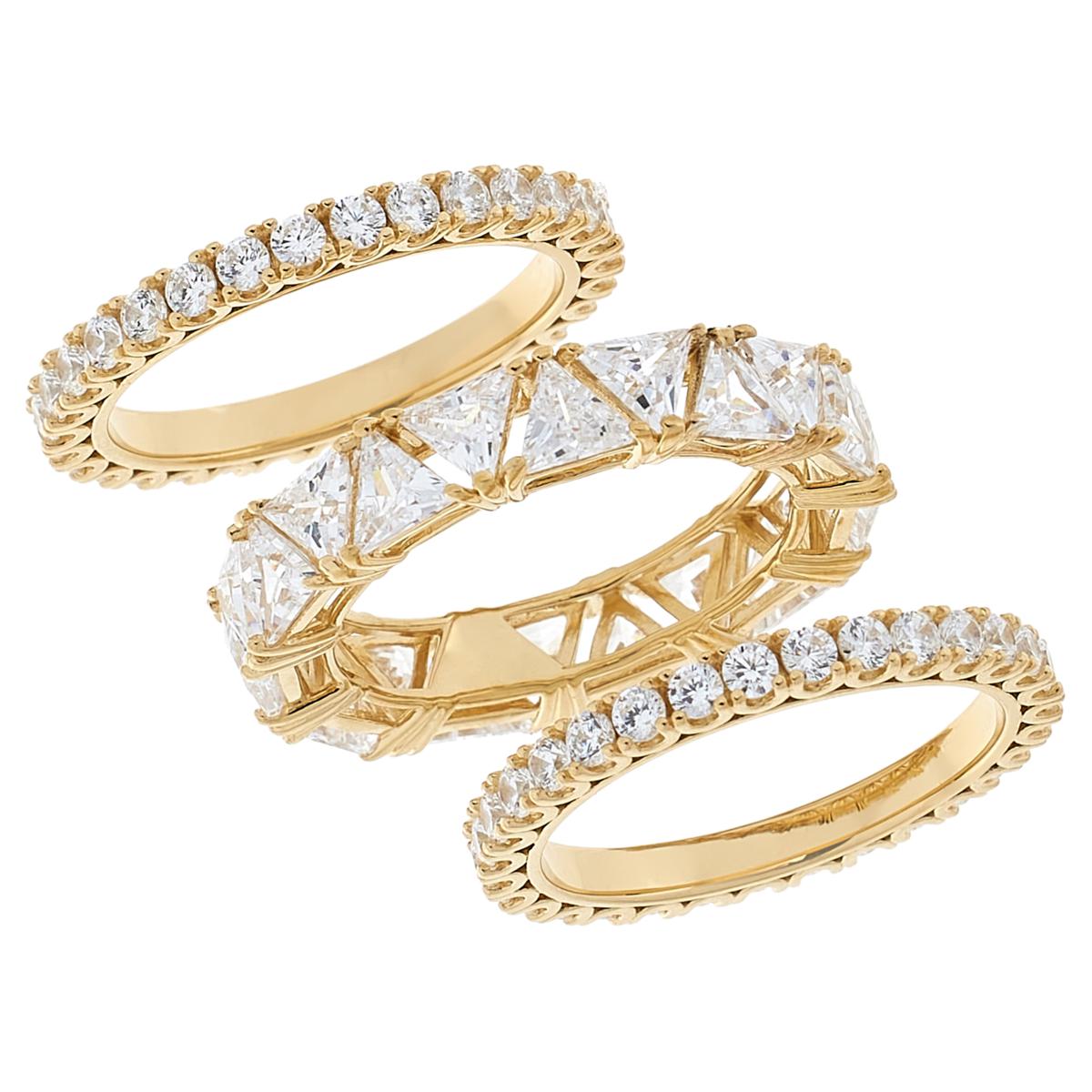 Radiance by Absolute™ Trilliant-Cut Eternity Ring 3-piece Set ...