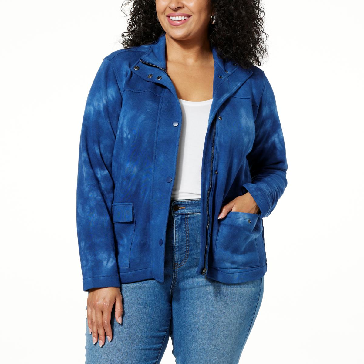 DG2 by Diane Gilman Tie-Dye Knit Field Jacket - 22269423 | HSN