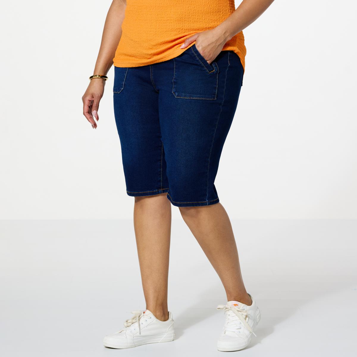 DG2 by Diane Gilman Virtual Stretch Faux Button Fly Bermuda Short | HSN