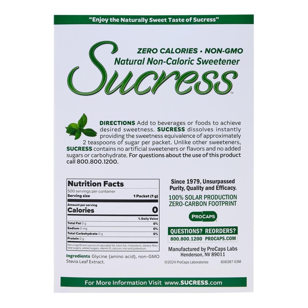 Andrew Lessman Sucress Natural Sweetener - 500 Packets | HSN