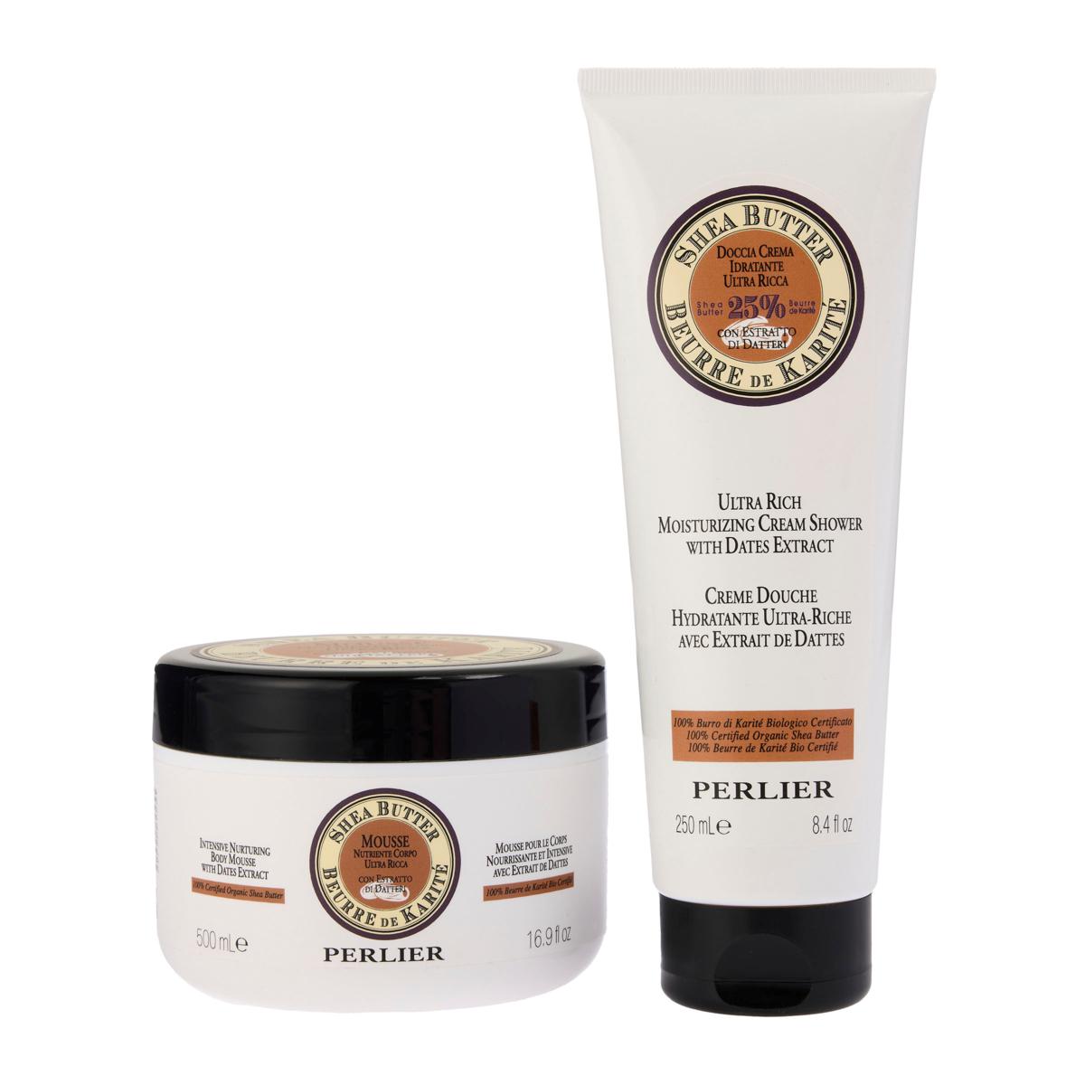 Perlier Shea Butter and Dates Bath and Shower 2-Piece Set | HSN