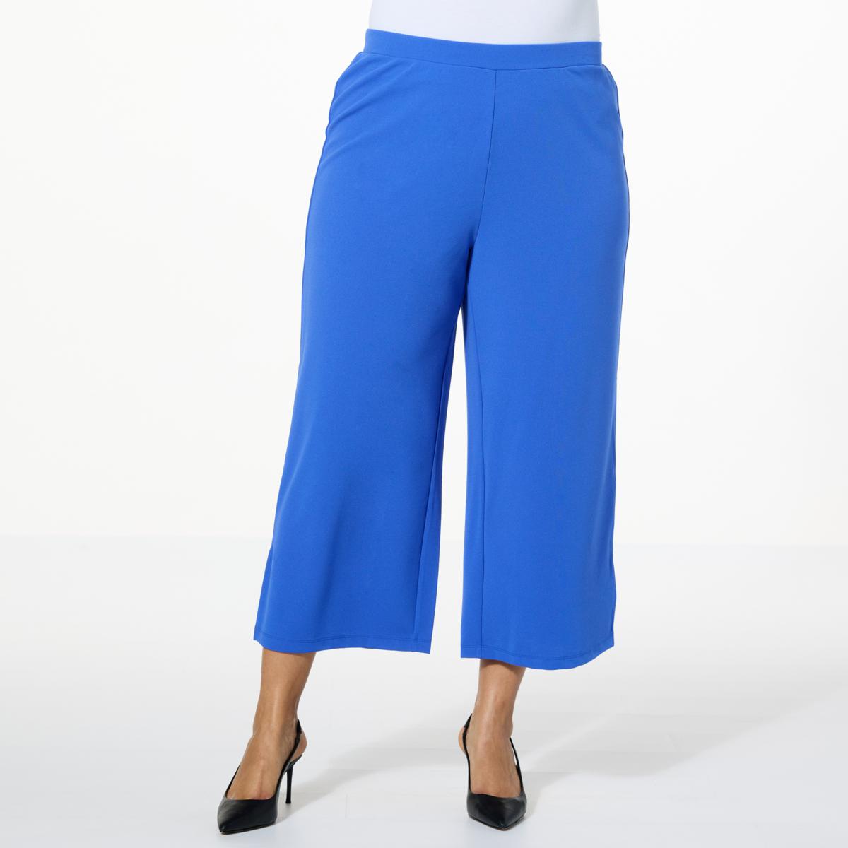 IMAN Global Chic Crepe Knit Wide Leg Crop Pant | HSN