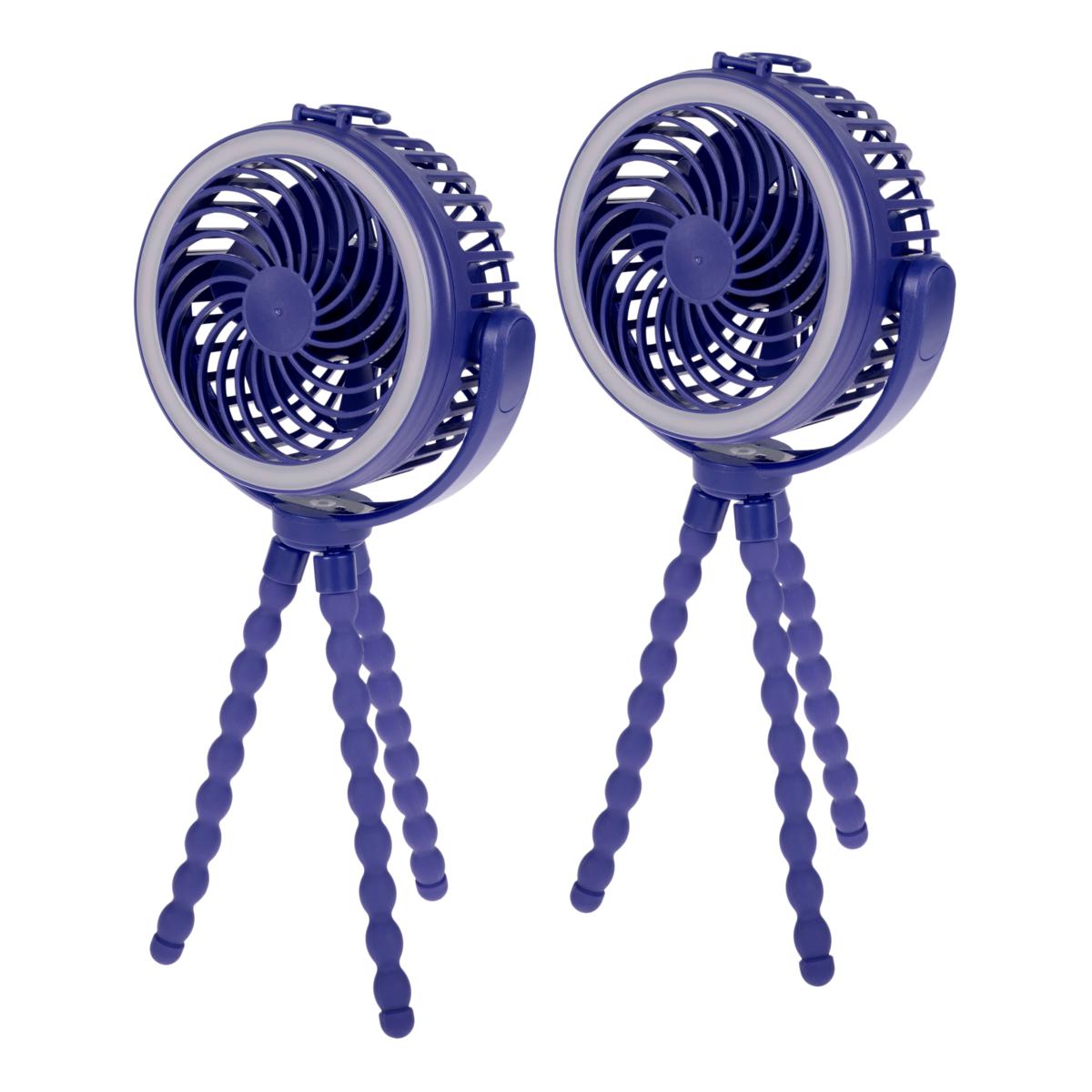 Living Glow 5" 3-in-1 Rechargeable Fan 2pk - 22457007 | HSN