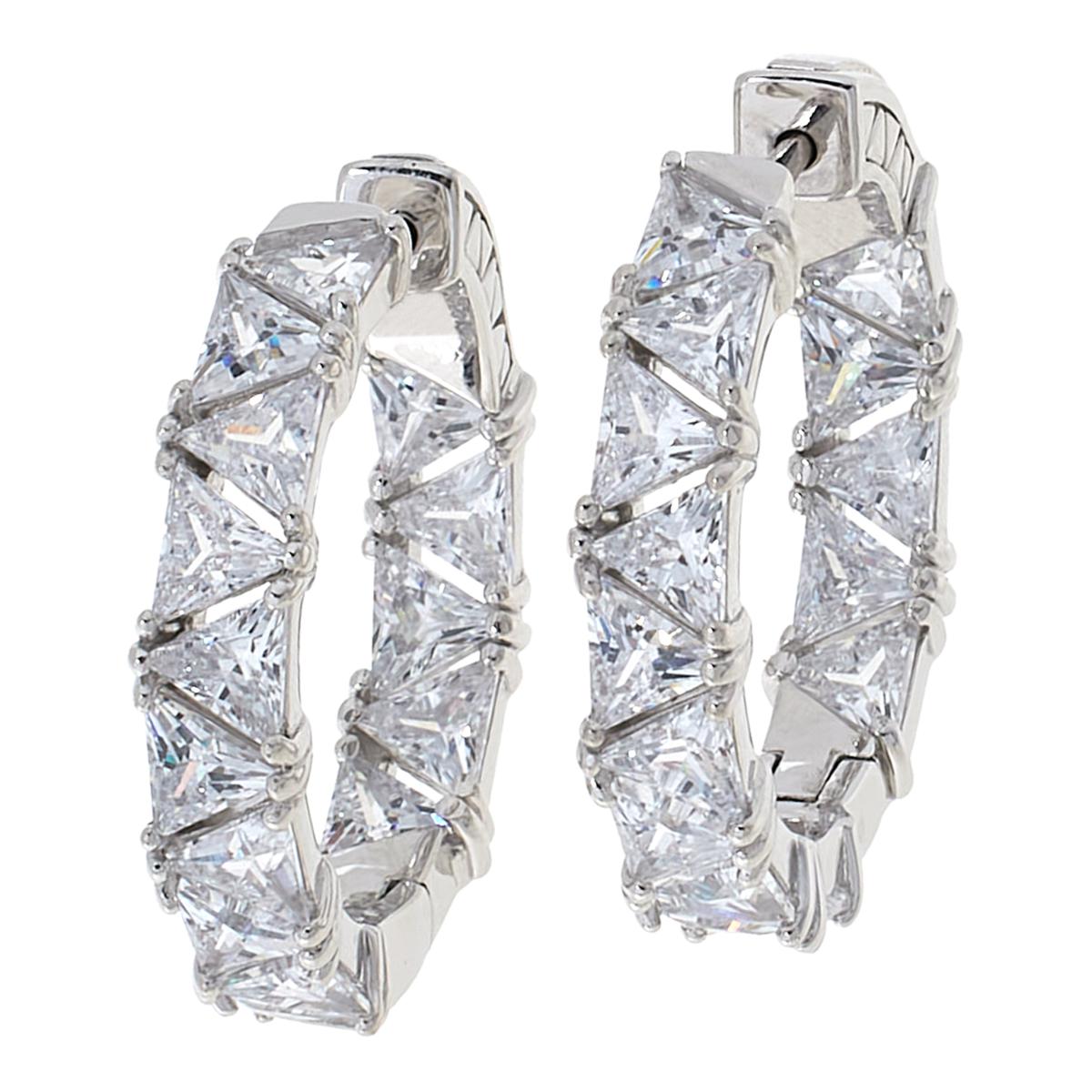 Radiance by Absolute™ 10.12ctw 3/4" Trilliant Cut Hoop Earrings ...