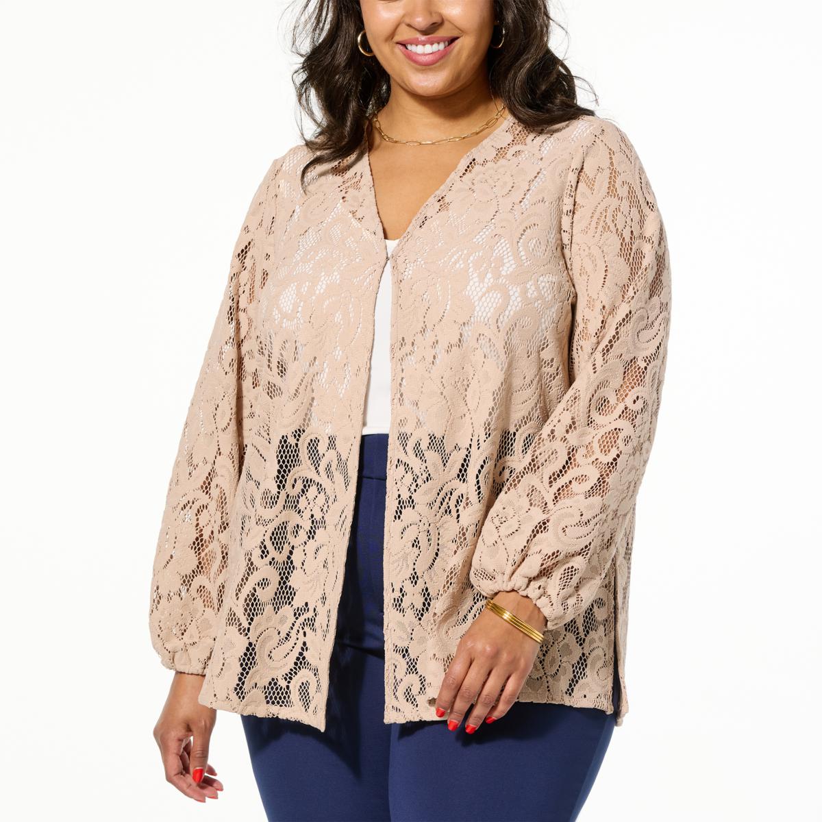 Colleen Lopez Bubble Sleeve Lace Jacket | HSN