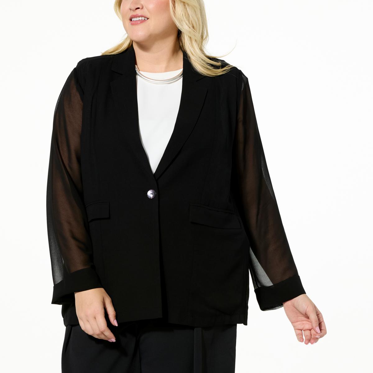 WynneLayers Chiffon Blazer Jacket | HSN