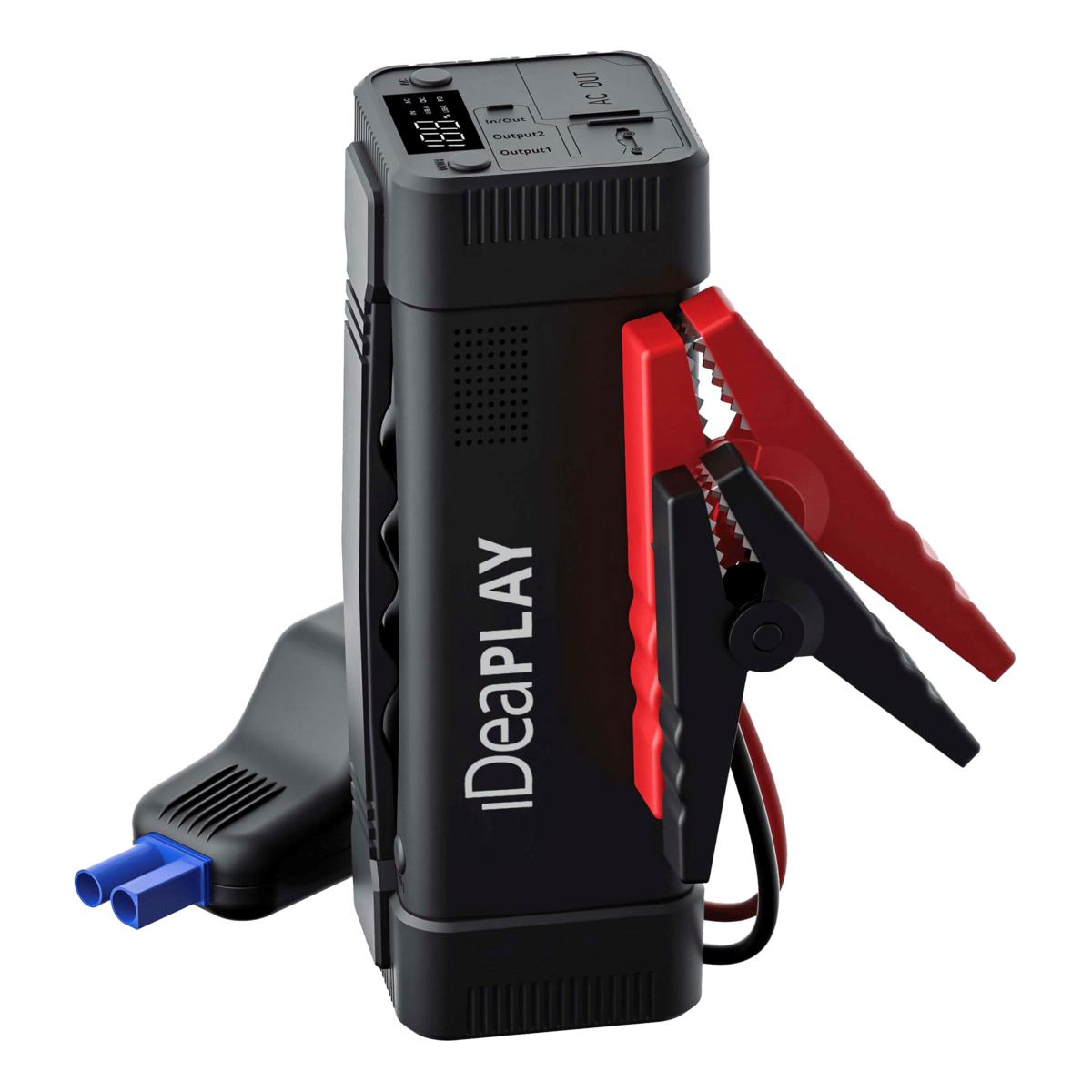 iDeaPLAY 27KmAh Jumpstarter/Power Station w/Cables, AC Adapter & Case ...