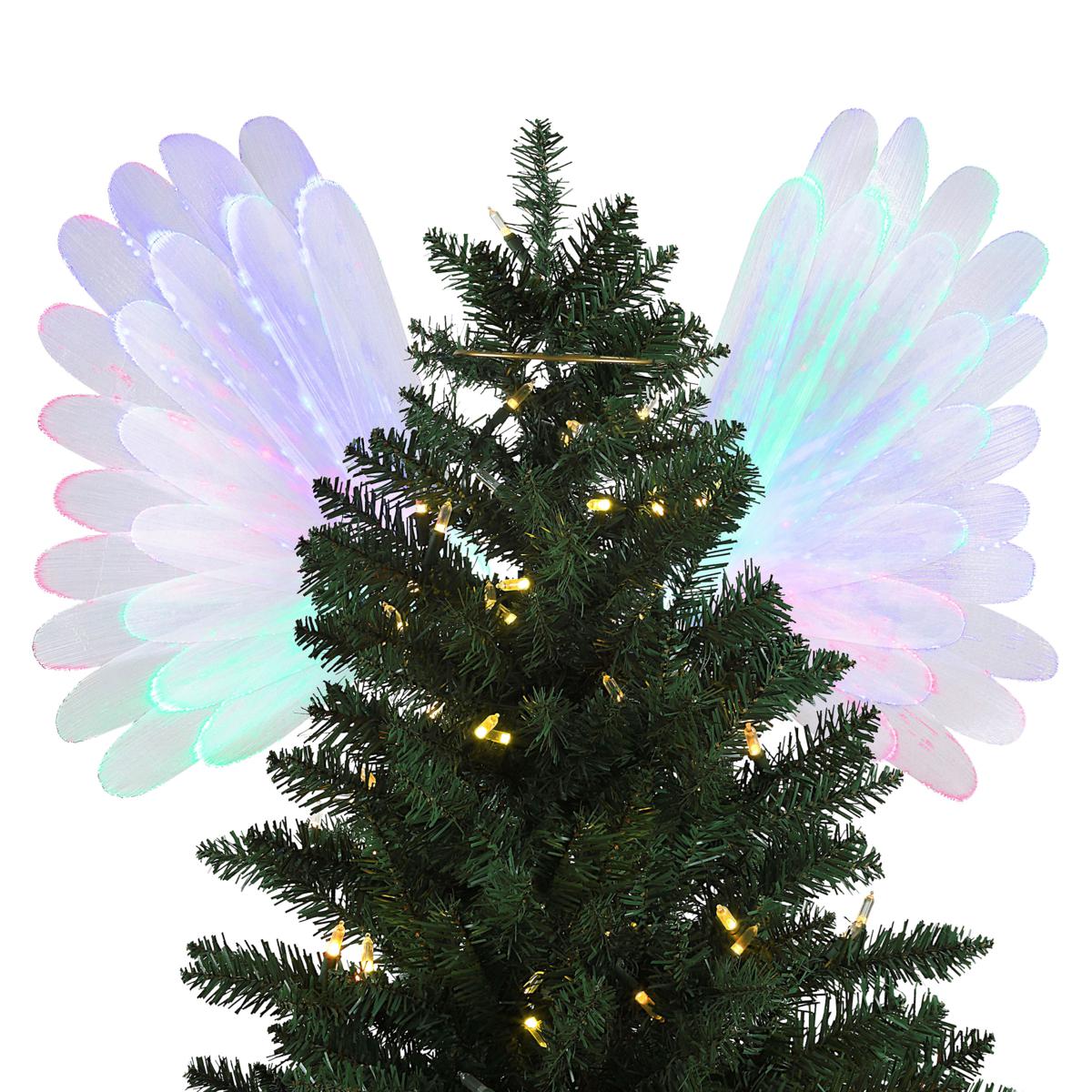 Mr. Christmas Fiber Optic Angel Wing Tree Topper | HSN