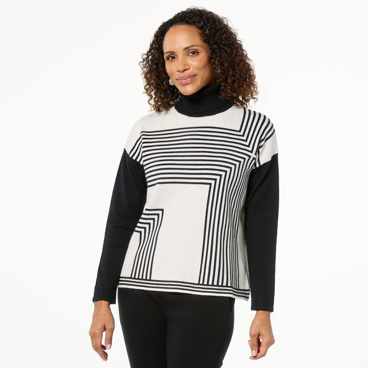 WynneCollection SoftKNIT Jacquard Turtleneck Sweater - 23223059 | HSN