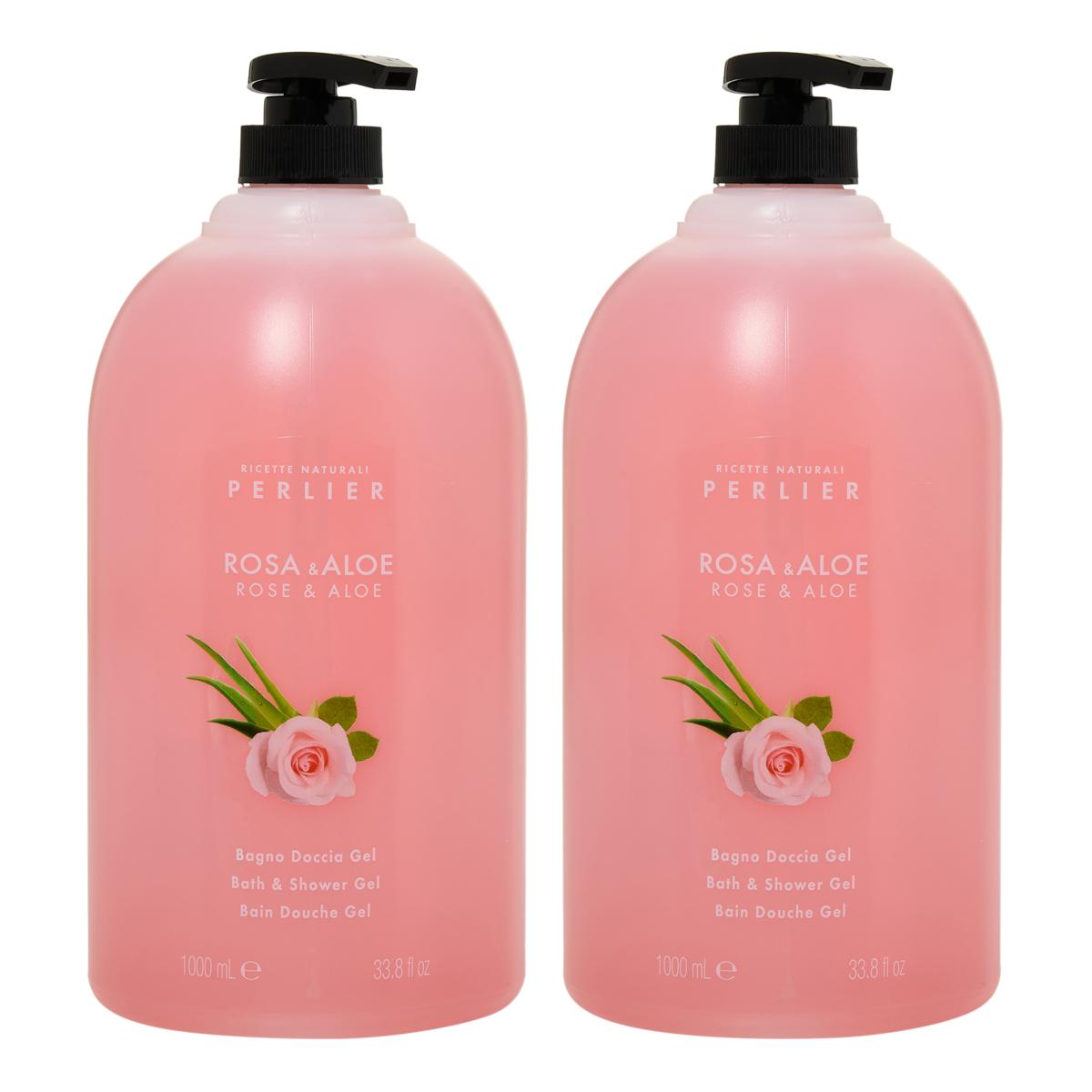 Perlier Rose and Aloe 1L Bath and Shower Gel 2-pack - 23250540 | HSN