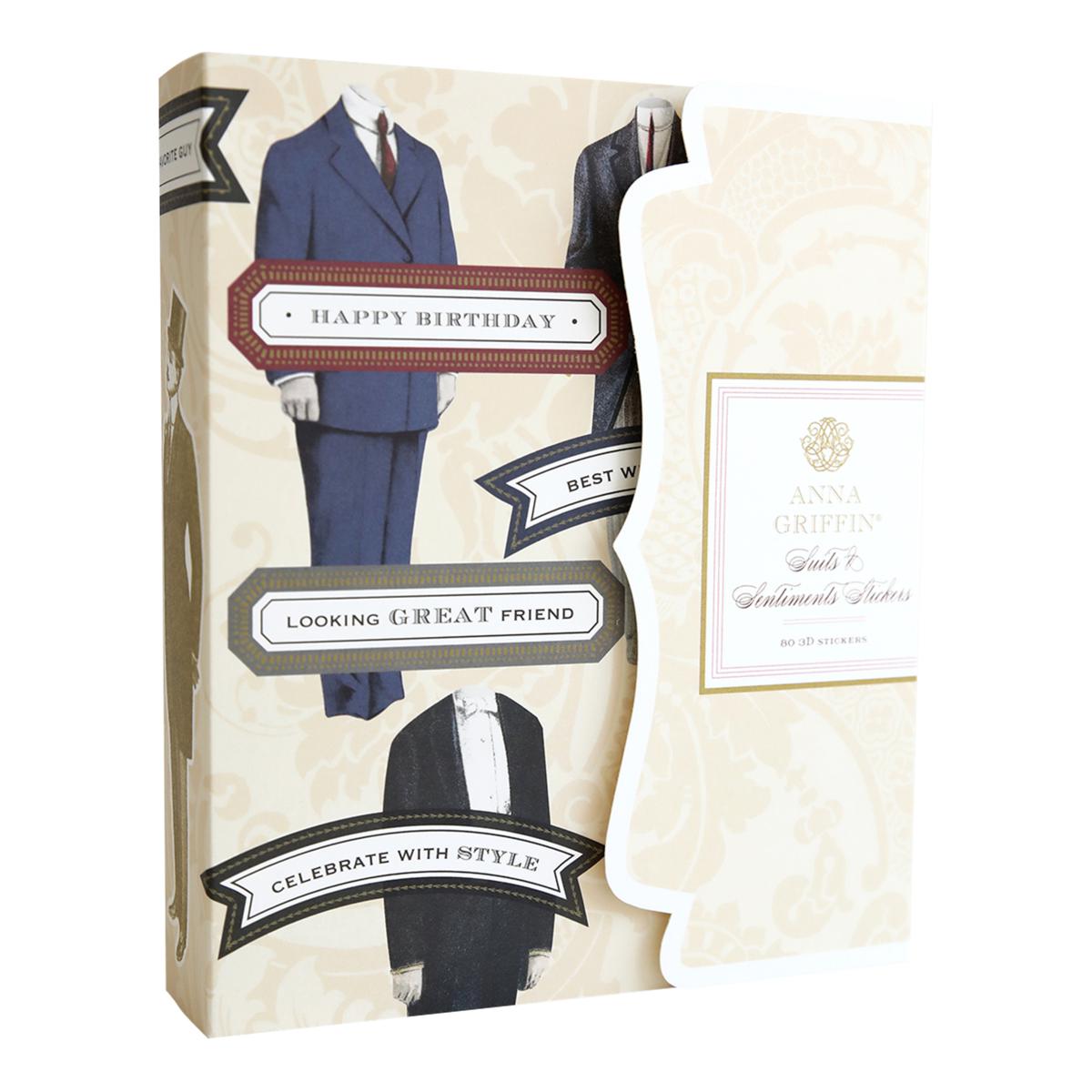 Anna Griffin® Suit and Sentiment Stickers Set of 80 - 23251355 | HSN