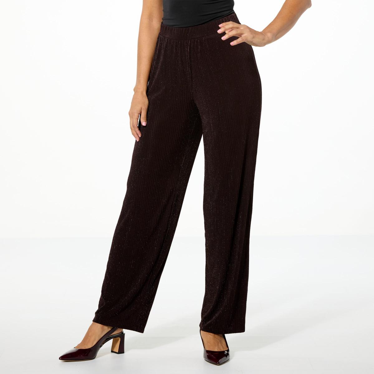 Colleen Lopez Metallic Knit Pull-On Pant | HSN